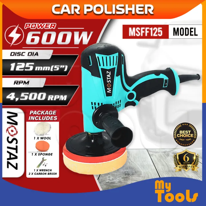 Mytools Mostaz 5" Car Polisher 600W MSFF125 | Car Polish Machine | Mesin Polish Kereta | Lazada