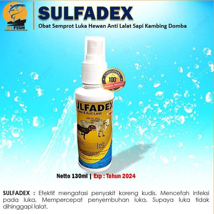 SULFADEX Spray Obat Luka Sapi, Kambing Domba Kerbau dan Anti Lalat 130 ...