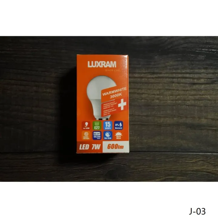ไฟ LED หลอดไฟ Luxram LED E27 หลอด Bulb ขั้วเกลียว ขนาด 7W โปรลดล้าง ...