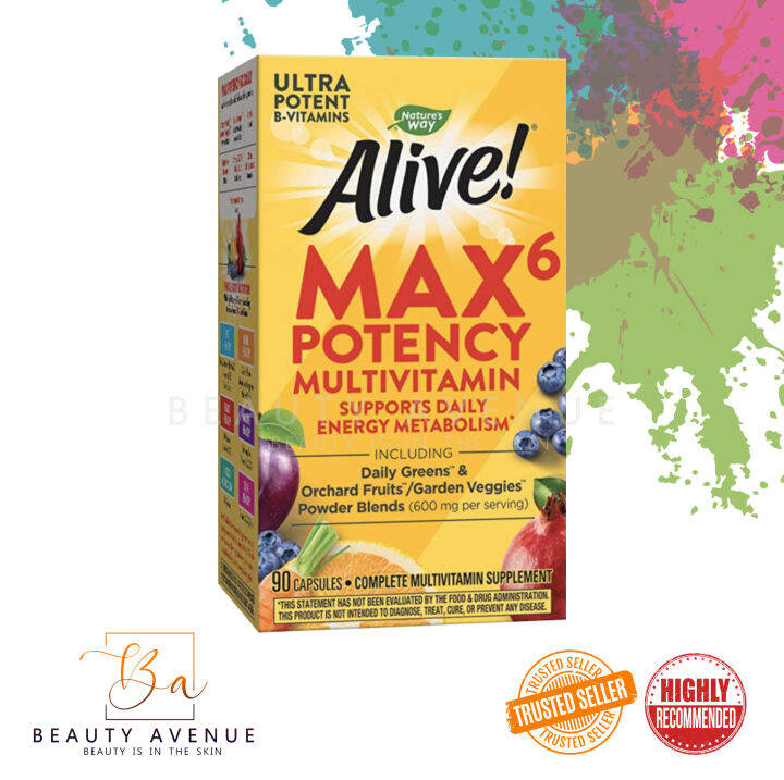 Alive! Max6 Potency Multivitamin, 90 Capsules [WITOUT IRON (With ...