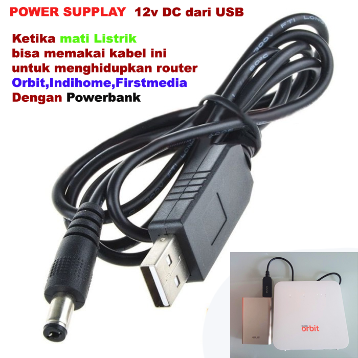 Kabel Step Up USB 5v to 12v DC Power Supply Charger Converter Adapter ...