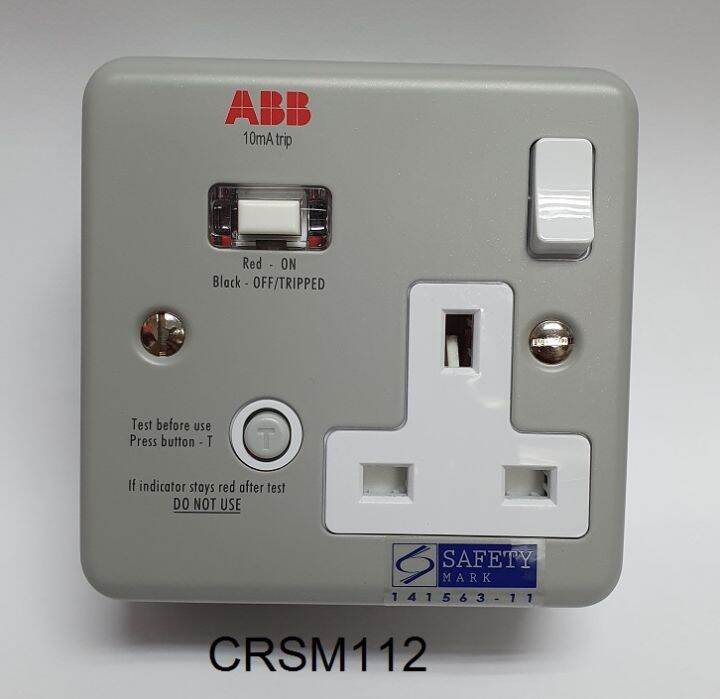 ABB 1 Gang 13A 10mA/30mA Residual Current Device RCD Switched Socket ...