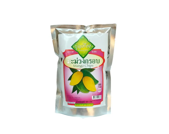 มะม่วงกรอบ Vacuum Fried Mango ขนาด 100 g. ตราบุญเที่ยง ผลิตจาก มะม่วง ...