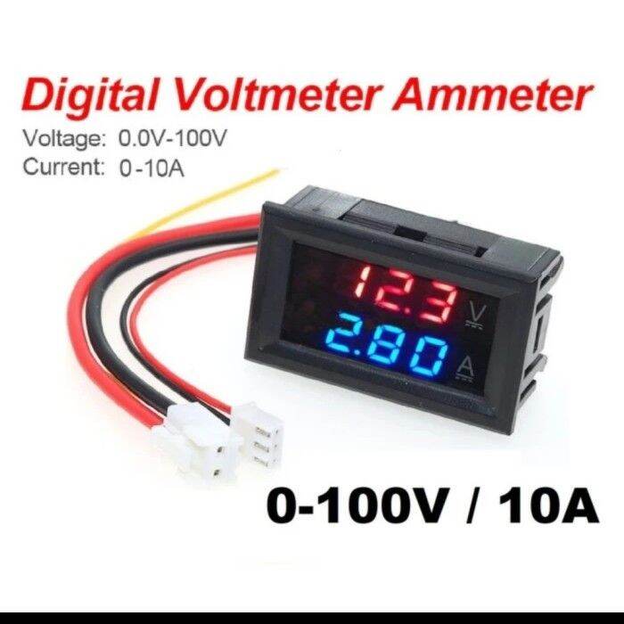 Digital voltmeter dan amperemeter DC volt / volt ampere meter digital | Lazada Indonesia
