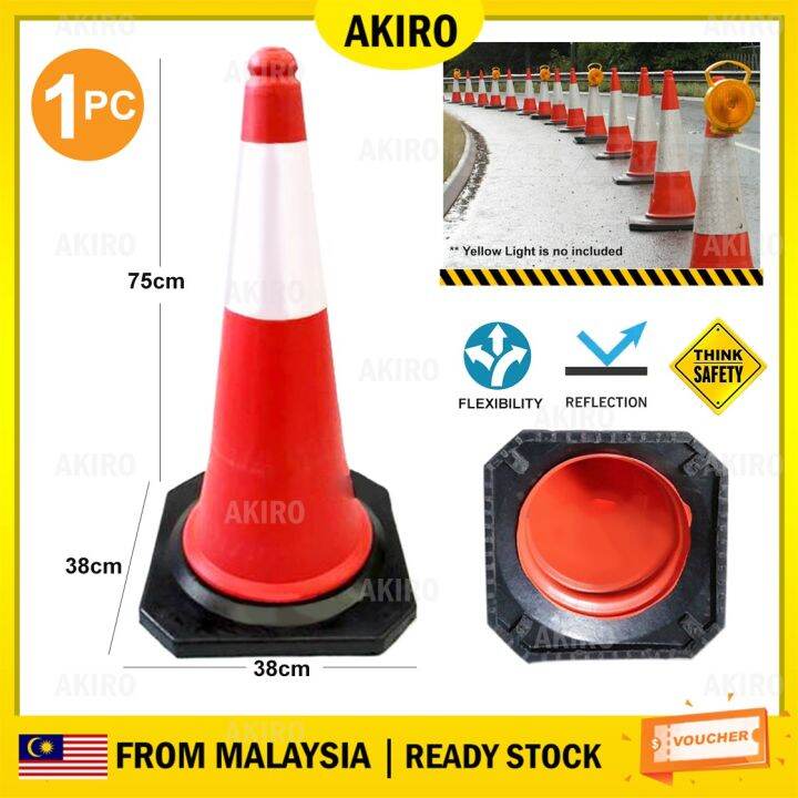 AKIRO CLEAR STOCK Malaysia Parking Safety Cone Traffic Block Reflective ...