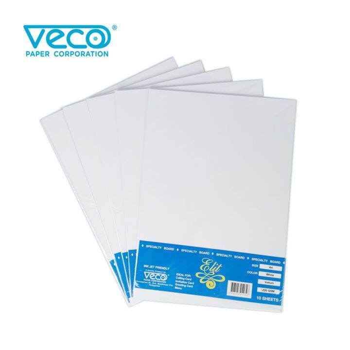 Veco Vellum Elit Vellum Board White A4 220 gsm (10sheets/set x 5sets) | Lazada PH