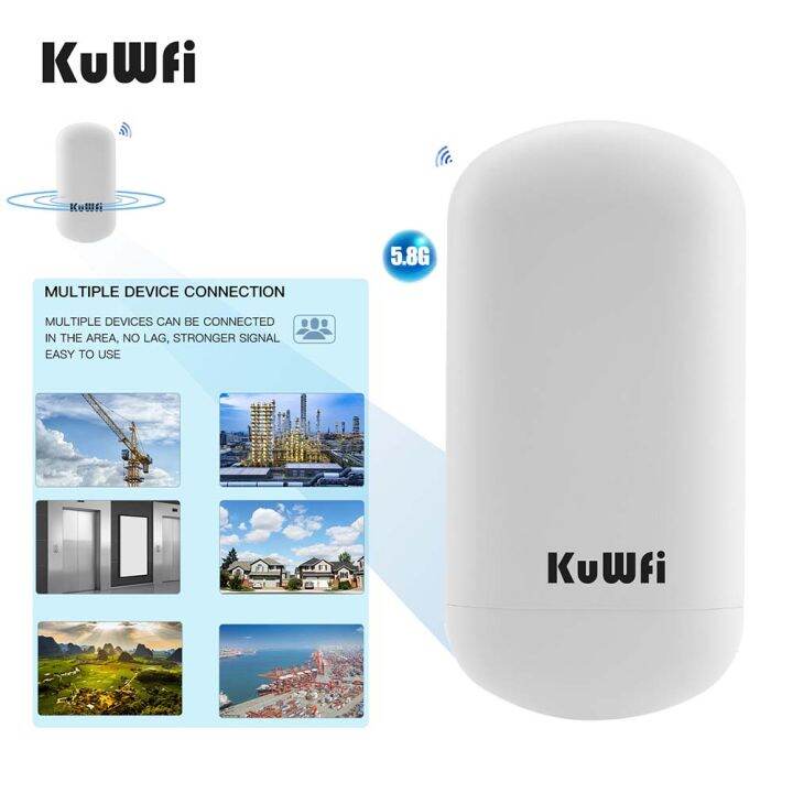 KuWFi 5.8G 450Mbps Wireless Bridge Outdoor Router CPE Point to Point 1 ...