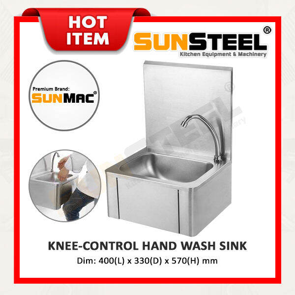 【SUNSTEEL】Knee Control Hand Wash Sink / Wall Mounted Hands Free Knee ...