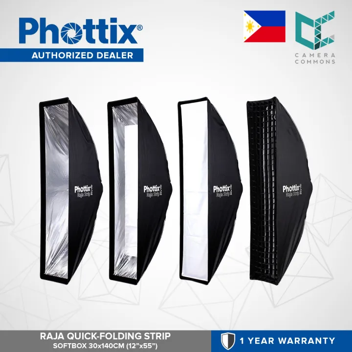 Phottix Raja Strip Softbox with Grid 30x140cm 12x55 inches PH82725 | Lazada PH