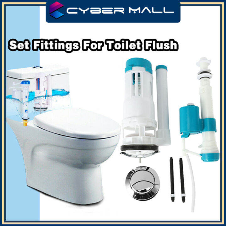Toilet Flush Set Fittings Dual Button Flush Valve Toilet Inlet Valve ...