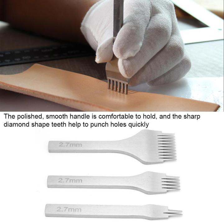 3pcs Handwork หนัง Pro-Stitch 2.7/3.0/3.38/3.85 มม.หนัง Chisel เครื่อง ...