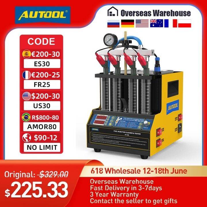 AUTOOL CT160 Fuel Injector Heating Cleaning & Tester Machine Car ...