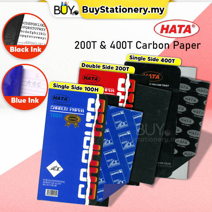 Hata Black Carbon Paper Double Sided 100H 200T 400T Kertas Karbon ...