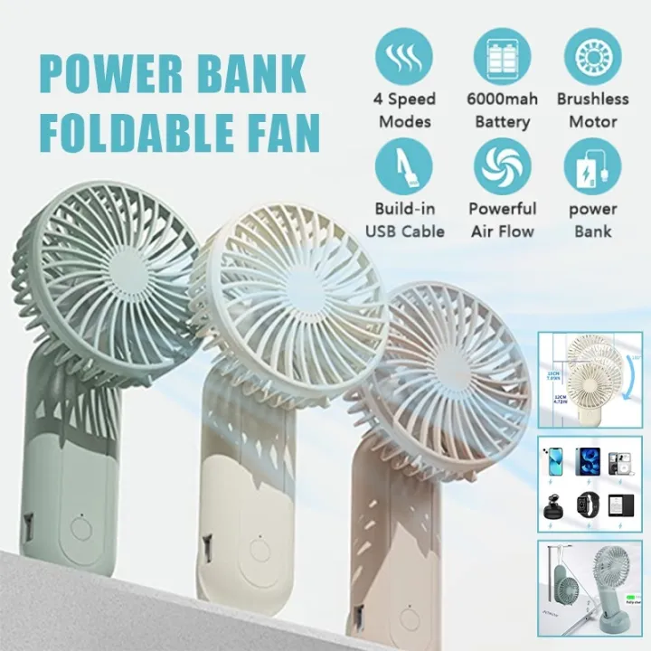 The new 2022 6000mA Mini Fan Rechargeable Small Fans Portable Handheld ...