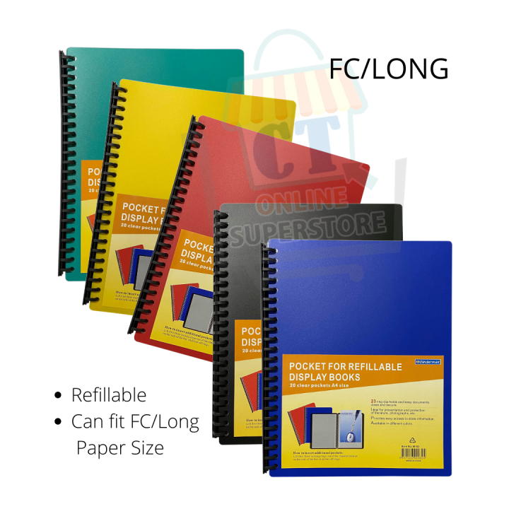 Bindermax Clearbook Display Books 20 Clear Pocket FC/Long (Refillable ...
