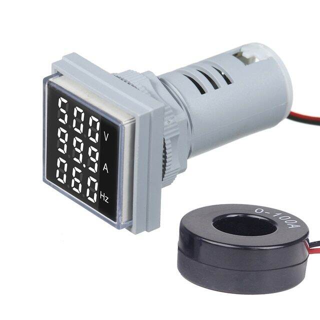 Mini Square Digital Voltammeter Ammeter Cymometer Three Led Display ...