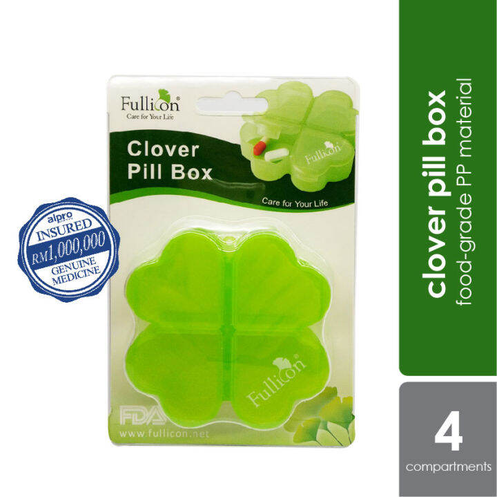 Fullicon Clover Pill Box (4 compartments) | Lazada
