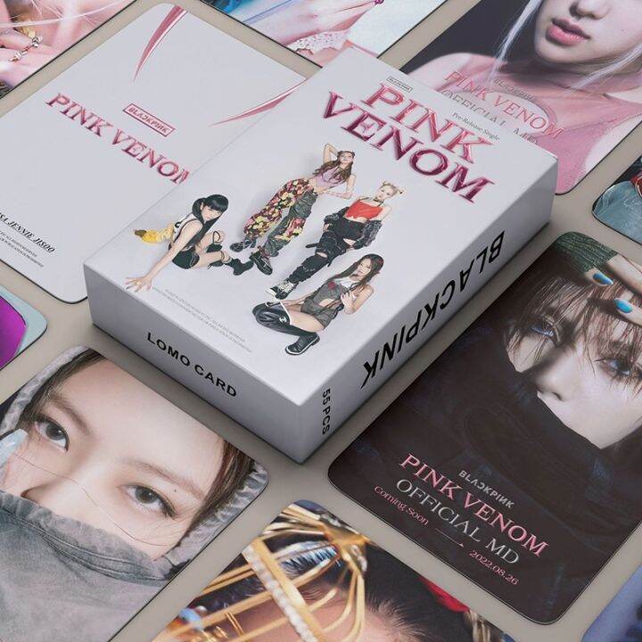 55pcs/box BLACKPINK Photocards 2022 Pink Venom Album LOMO Card Postcard ...