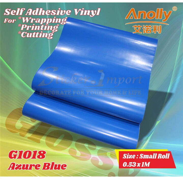 [Sticker.import ] Sticker Wrapping dan Cutting Anolly Warna AZURE BLUE ...