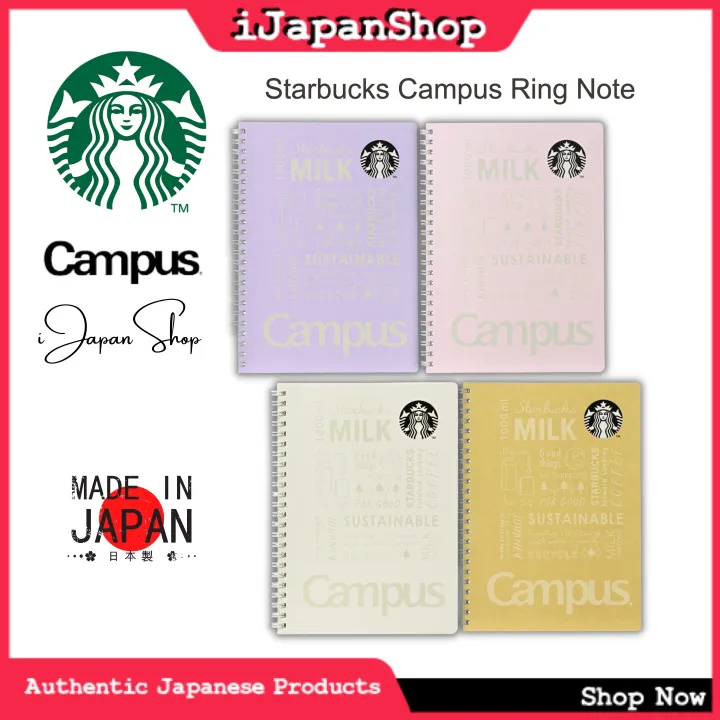 STARBUCKS JAPAN CAMPUS SPIRAL RING A5 STUDENT NOTEBOOK 100 SHEETS ...