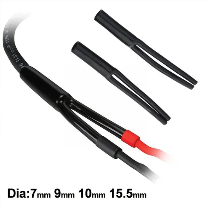 1Pcs PVC Splitter Y Type tube Sleeve One Point Two Split Rubber Signal ...