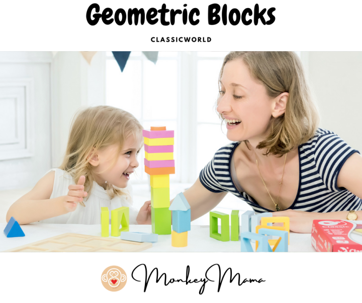 Geometric Blocks | Monkey Mama | Shape Puzzle | Number Puzzle | Wooden ...
