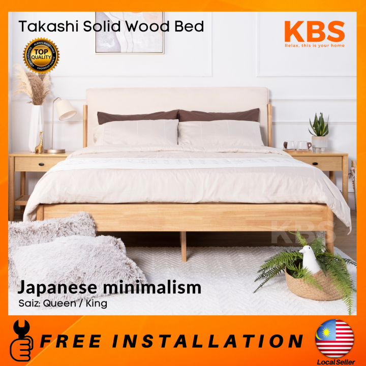 (FREE Installation+Shipping) KBS Takashi SOLID WOOD Bed Frame / Muji ...