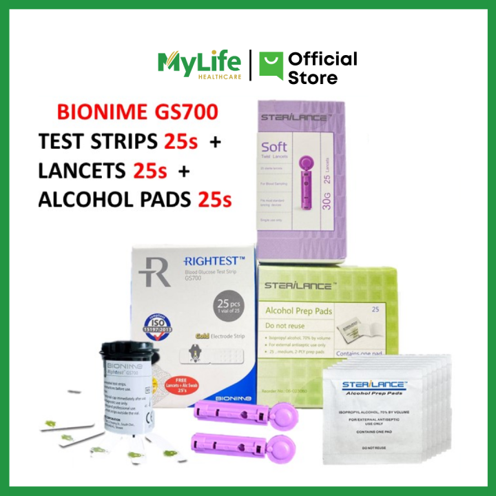 RIGHTEST GLUCOSE TEST STRIP + STERI LANCET 25'S 30G (EXPIRY 11/11/23 ...