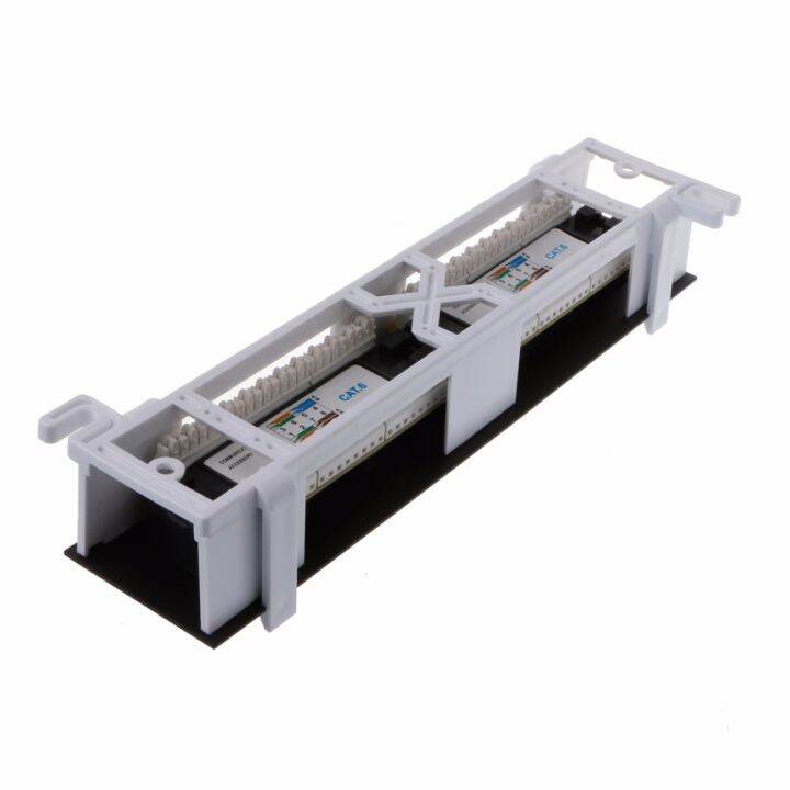 12 Ports Ethernet LAN Network Adapter CAT6 Patch Panel RJ45 Networking ...