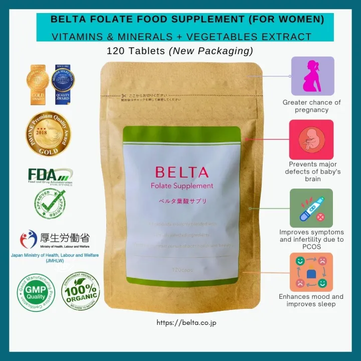 Belta Folic Acid Maternity Supplement (Women) 120 caps New Package ...