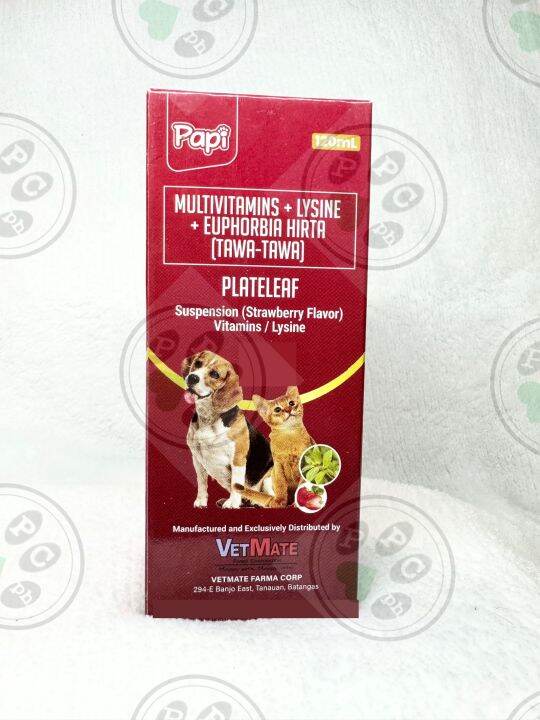Papi Plateleaf Multivitamins & Minerals Syrup Liquid for Dogs and Cats ...