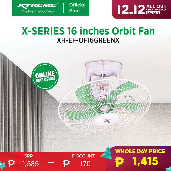 X-SERIES 16 inches Ceiling Fan 3-Speed Levels Knife-shape Blade ...