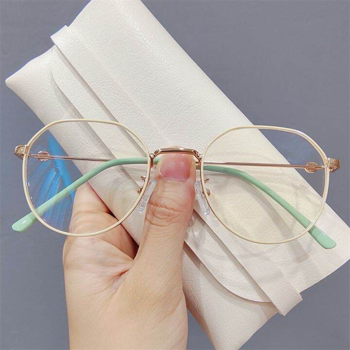 Anti Blue Eyeglasses Korean Retro Round Anti Radiation Glasses Metal Frame Eyeglasses For