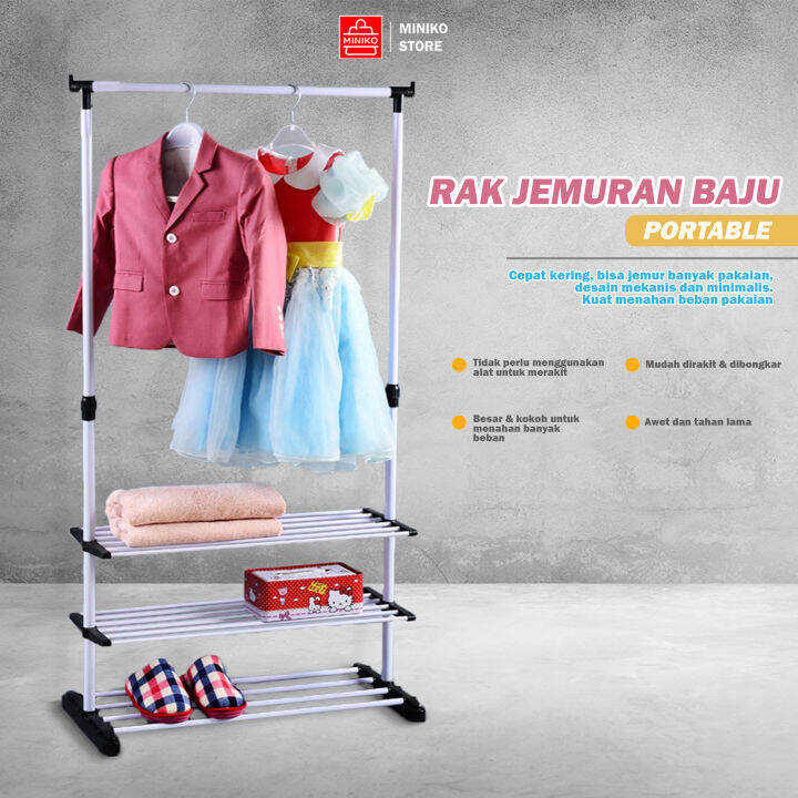 Rak Gantungan Baju Stand Hanger Rak Gantungan Baju Serbaguna | Lazada ...