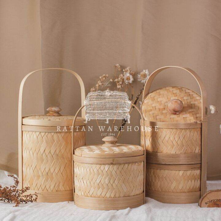 Handwoven Bamboo Basket for Gift and Display Decoration / Bakul Anyaman ...