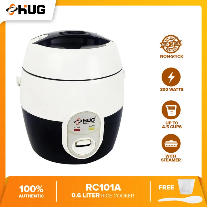HUG 0.6 Liters Portable Rice Cooker with Steamer and FREE Measuring Cup ...