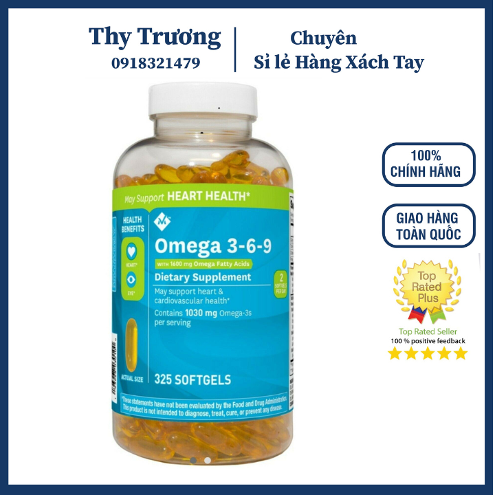 Omega 3 6 9 Member’s Mark Supports Heart Health Của Mỹ Hộp 325 Viên ...