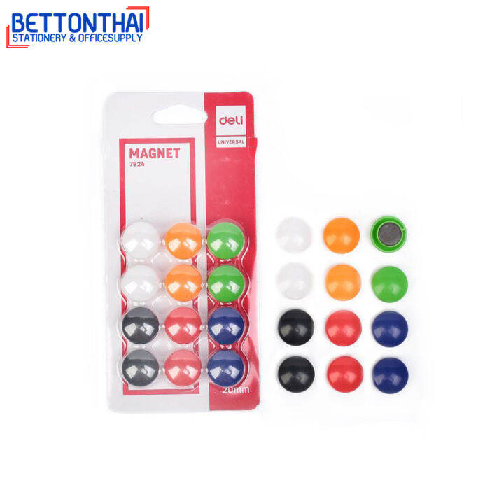 Deli 7824 Magnet แม่เหล็กสำหรับติดกระดาน ขนาด 20 มิลลิเมตร 12 ชิ้น ...