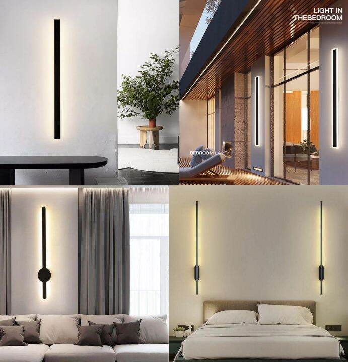 Modern LED Light Long / Short Ceiling Light Wall Light Black | Lazada