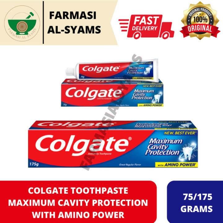 COLGATE MAXIMUM CAVITY PROTECTION GREAT REGULAR FLAVOR TOOTHPASTE 75G ...
