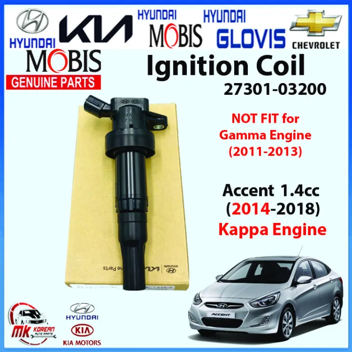 [GENUINE] Ignition Coil for Accent(2014-2018). 1.4cc. Kappa Engine. NOT ...