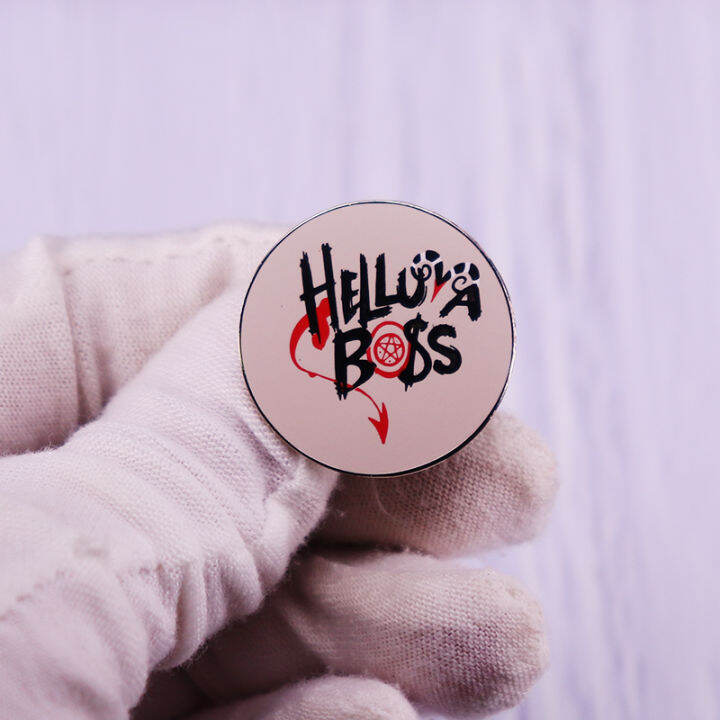 Helluva Boss Emblem Pin Pink Button Brooch | Lazada.co.th