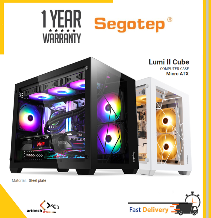 Segotep Lumi II Cube m-ATX Computer Case | Gaming PC Case | Lazada