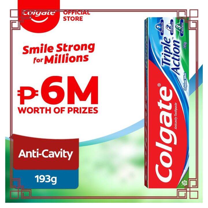 Colgate Triple Action Anticavity Toothpaste Original Mint 193g | Lazada PH
