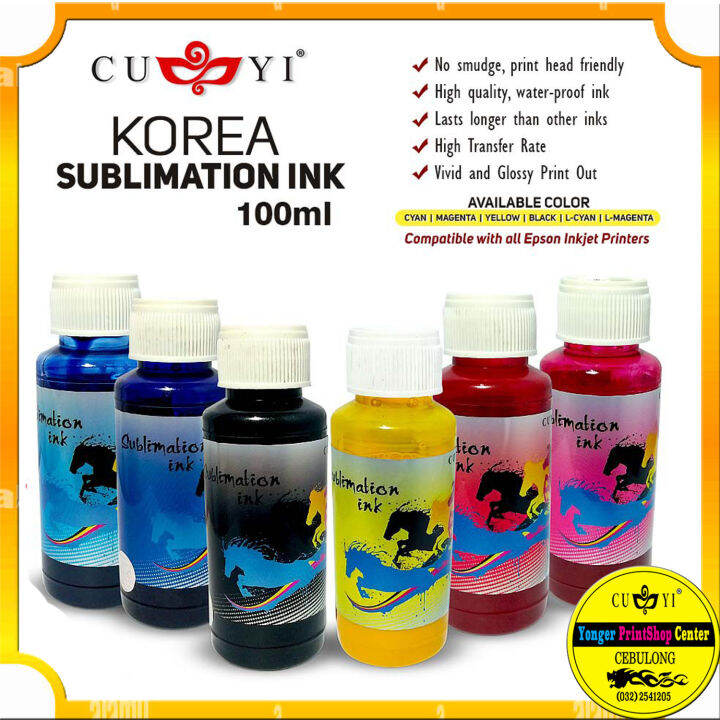 6 BTLS KOREA SUBLIMATION INK CMYKLCLM 100ml - CEBULONG CUYI | Lazada PH