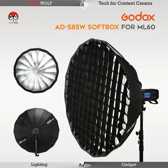Godox AD-S85W Parabolic Softbox ร่มถ่ายภาพ ถ่ายวีดีโอ ขนาด 85cm สำหรับ ...