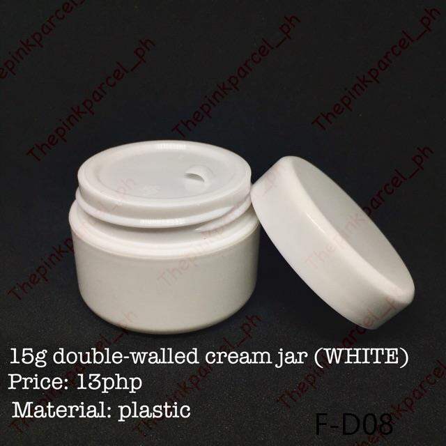 ☀15g cream jar (WHITE) double wall 15g jar 15g cosmetic jar | Lazada PH