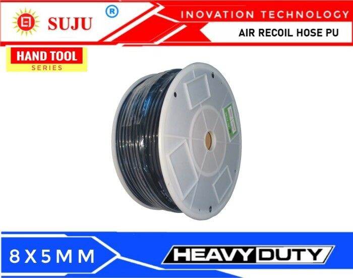 Selang Angin Kompressor PU 8x5mm recoil air hose Roll SUJU 100 meter ...