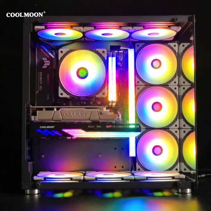 Coolmoon Cpu Cooler 5v 3 Pin Argb Pc พัดลม Quiet Ventilador Fdb แบริ่ง