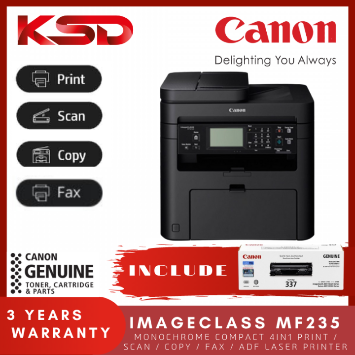 CANON imageCLASS MF235 Monochrome Compact 4in1 Print / Scan / Copy ...